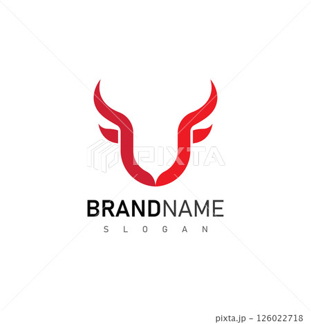 letter u bull design logo and symbol iconのイラスト素材 [126022718] - PIXTA