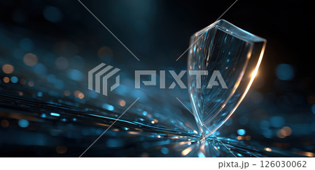Digital shield blocking beam of light with...のイラスト素材 [126030062] - PIXTA