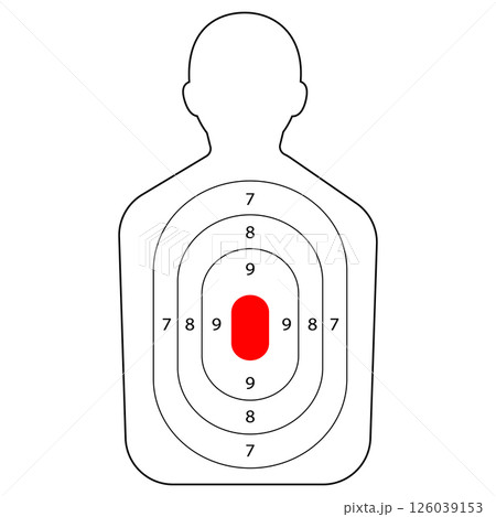 Shoot gun target human silhouette range....のイラスト素材 [126039153] - PIXTA