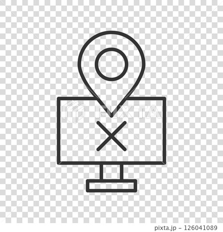 Computer navigation icon in flat style. Monitor...のイラスト素材 [126041089 ...