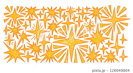 Crayon sparkle stars set. Space shine shapes...のイラスト素材 [126049804] - PIXTA