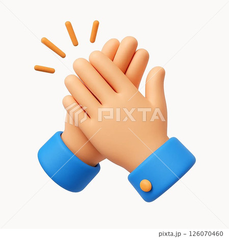 A cheerful pair of hands clapping in...のイラスト素材 [126070460] - PIXTA
