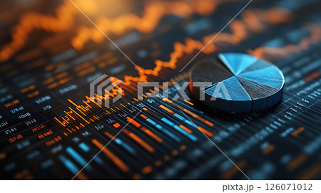 realistic 3D financial charts on paper layout,...のイラスト素材 [126071012 ...