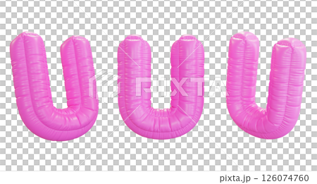 pink U alphabet balloon 3D graphic-插圖素材 [126074760] - PIXTA圖庫