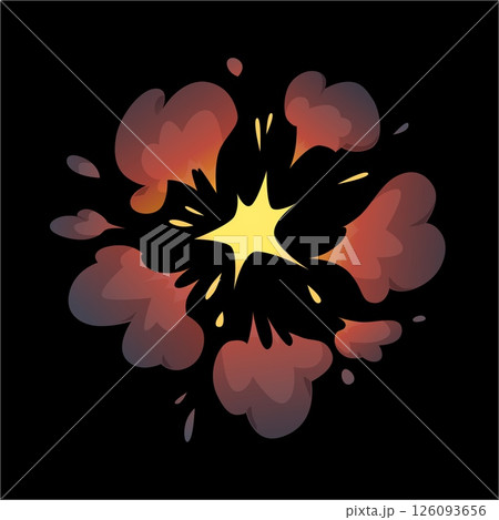 Bomb explosion, detonated boom cartoon game...のイラスト素材 [126093656] - PIXTA