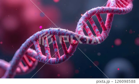 DNA double helix structure showcasing molecular...のイラスト素材 [126098588 ...
