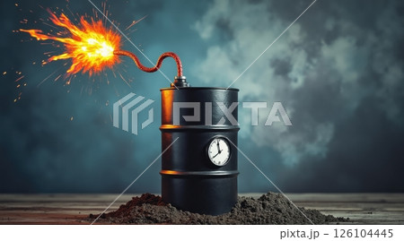 Explosive device with a lit fuse on a wooden...のイラスト素材 [126104445] - PIXTA