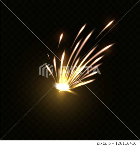 Realistic explosion of firecrackers. Bright...のイラスト素材 [126116410] - PIXTA