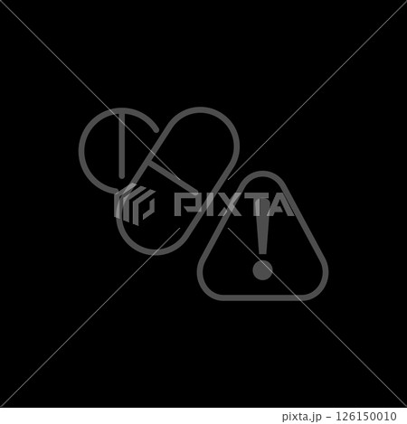 A vector line icon shows a pill and capsule...のイラスト素材 [126150010] - PIXTA