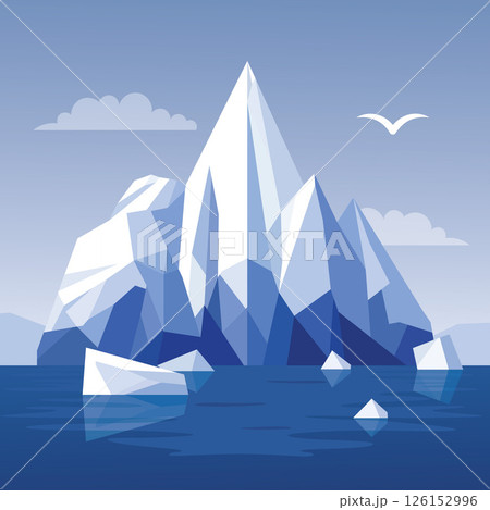 Frozen Iceberg Ice Mountain Glacier Nature...のイラスト素材 [126152996] - PIXTA