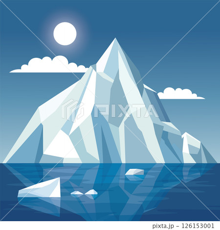 Frozen Iceberg Ice Mountain Glacier Nature...のイラスト素材 [126153001] - PIXTA