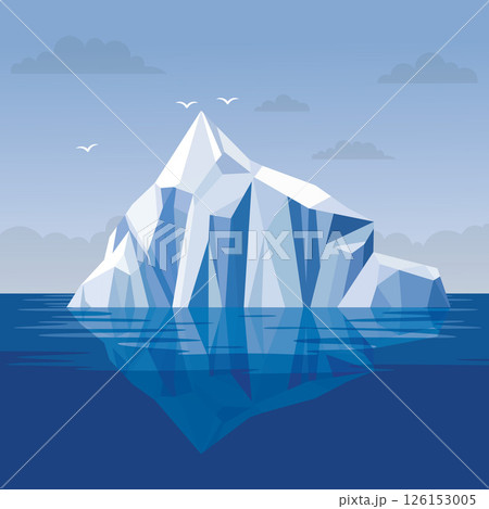 Frozen Iceberg Ice Mountain Glacier Nature...のイラスト素材 [126153005] - PIXTA
