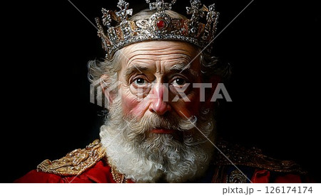 Portrait of an old king with ornate crown and...のイラスト素材 [126174174] - PIXTA
