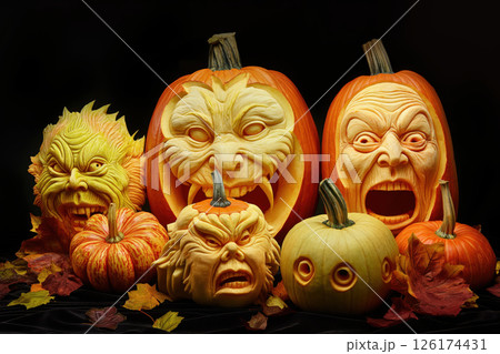 Spooky still life composition of elaborately...のイラスト素材 [126174431] - PIXTA
