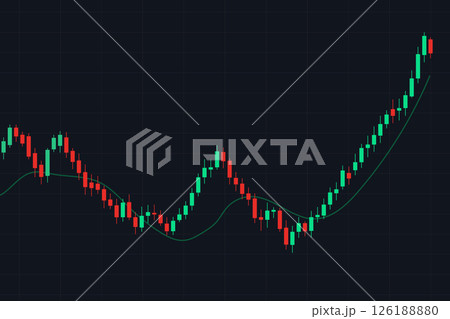 Bullish candlestick chart trend with smooth...のイラスト素材 [126188880] - PIXTA