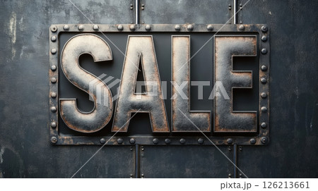 metal sign word sale rivets boltsのイラスト素材 [126213661] - PIXTA