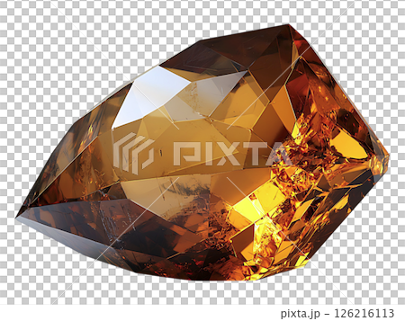 Stunning amber gemstone,faceted and gleaming. ...のイラスト素材 [126216113 ...