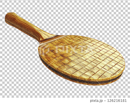Elegant wooden ping pong paddle, isolated on...のイラスト素材 [126216181] - PIXTA