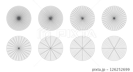 Polar coordinate grids divided into 6, 8, 12,...のイラスト素材 [126252699] - PIXTA