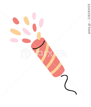 Birthday party firecracker hand drawnのイラスト素材 [126293435] - PIXTA