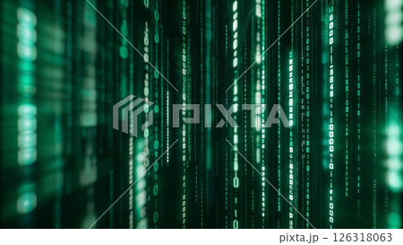 Green Cyber Matrix Codeのイラスト素材 [126318063] - PIXTA