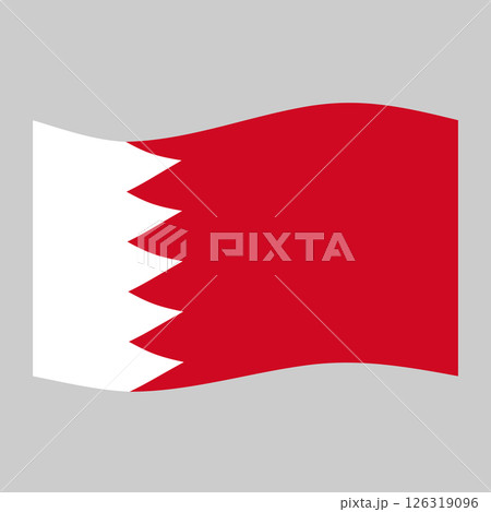 Waving flag of Bahrain, national symbolのイラスト素材 [126319096] - PIXTA