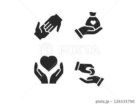 Charity and Relief Icons Set of Vector...のイラスト素材 [126335790] - PIXTA