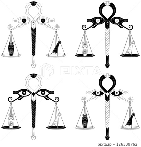 Egyptian Scales of the Judgement of Osirisのイラスト素材 [126339762] - PIXTA