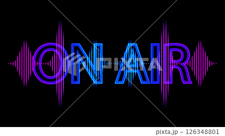 An illuminated ON AIR sign with a glowing red...のイラスト素材 [126348801] - PIXTA