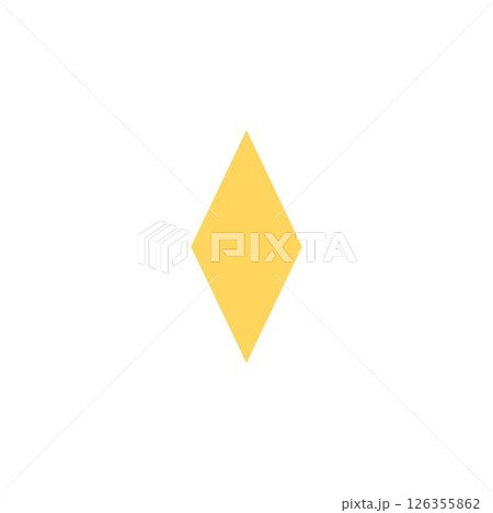 Yellow rhombus, geometric figure, gold sparkle...のイラスト素材 [126355862 ...