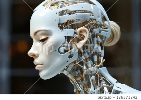 portrait of an android woman, biomechanical...のイラスト素材 [126371242] - PIXTA