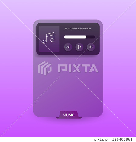 Purple Music Player UI Concept with Audio Controlsのイラスト素材 [126405961 ...