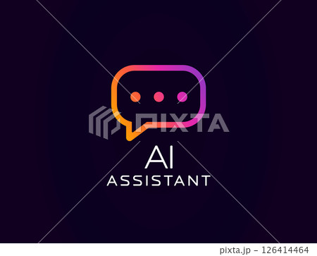 AI assistant logo with message bubble icon,...のイラスト素材 [126414464] - PIXTA