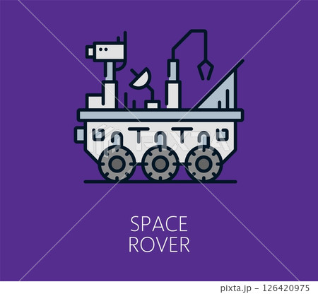 Space galaxy rover color thin line icon....のイラスト素材 [126420975] - PIXTA