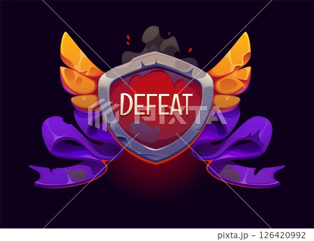 Defeat game frame icon, ui asset or badge, gui...のイラスト素材 [126420992 ...