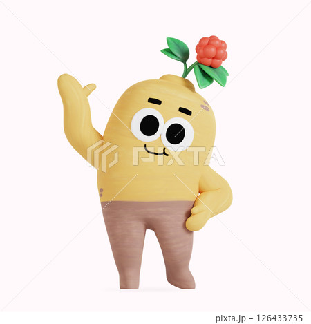 Cute local specialty ginseng characterのイラスト素材 [126433735] - PIXTA