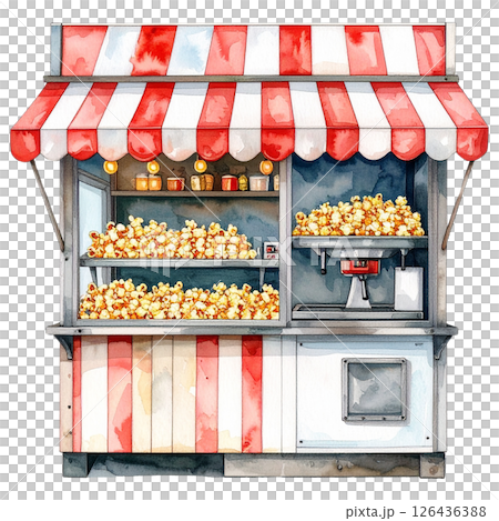 watercolor popcorn clipart bundle includes a...のイラスト素材 [126436388] - PIXTA