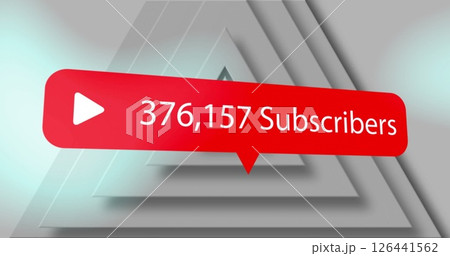 Image of icon and subscribers text over grey...のイラスト素材 [126441562] - PIXTA