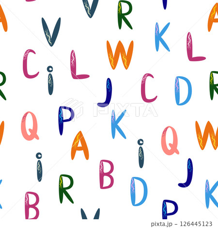 ABC seamless pattern in simple cartoon style....のイラスト素材 [126445123] - PIXTA