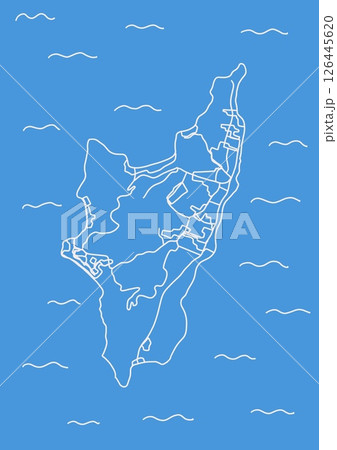 Graphic Adventure Map of Koh Larn Island...のイラスト素材 [126445620] - PIXTA