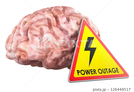Power Outage in the Brain, concept. Human brain...のイラスト素材 [126449517 ...