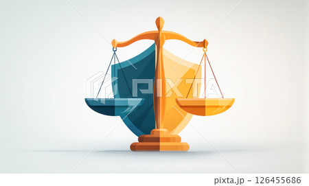 Scales of justice illustration featuring a...のイラスト素材 [126455686] - PIXTA