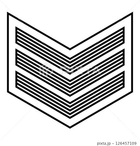 Army chevron military rank insignia badge...のイラスト素材 [126457109] - PIXTA
