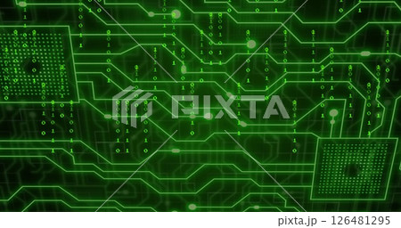 Image of binary coding and network of...のイラスト素材 [126481295] - PIXTA