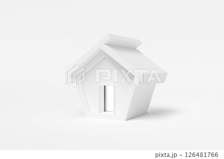 Abstract white house shape isolate on white...のイラスト素材 [126481766] - PIXTA