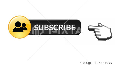 Subscribe button icon with pixelated hand...のイラスト素材 [126485955] - PIXTA