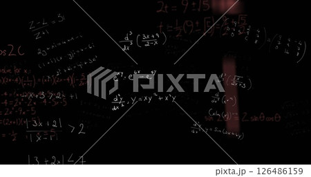 Mathematical equations and formulas floating on...のイラスト素材 [126486159 ...