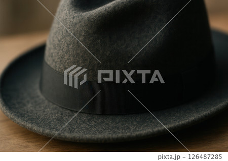 Closeup of Traditional Fedora Hat with Wool...のイラスト素材 [126487285] - PIXTA