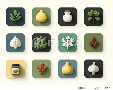 Pixel Art Herb And Spice Icons Setのイラスト素材 [126494367] - PIXTA