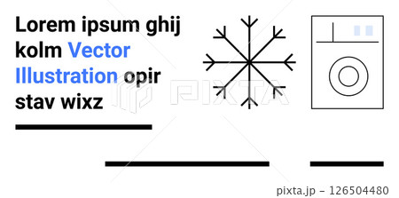 Snowflake icon, washing machine, and text...のイラスト素材 [126504480] - PIXTA
